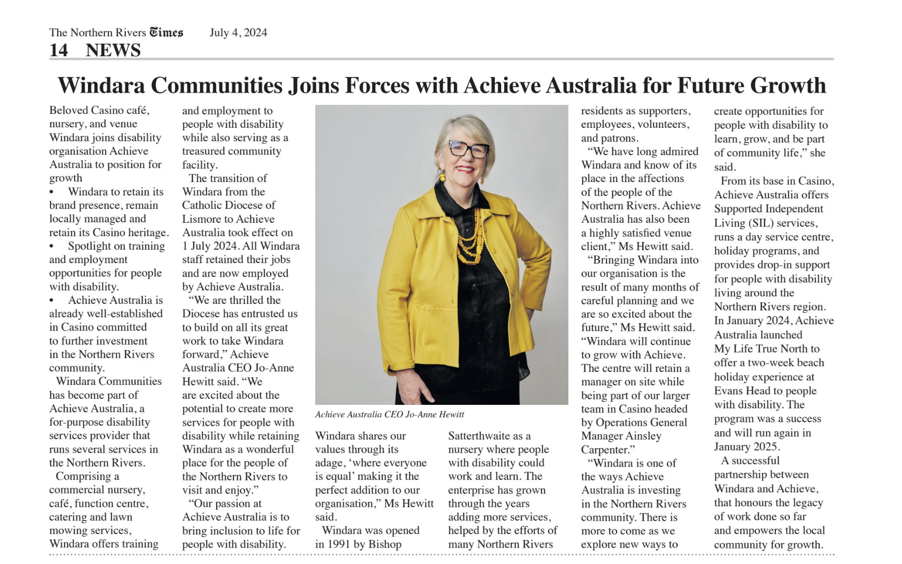 Meet the Achieve Australia team taking part in the Casino Fun Run